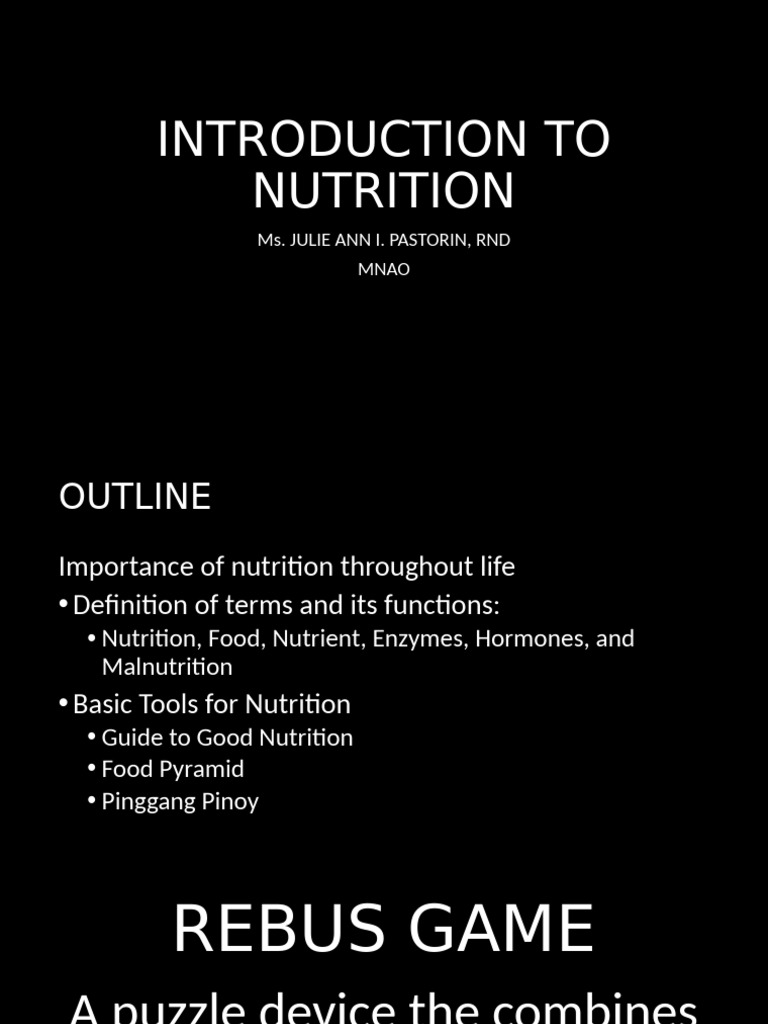 Introduction To Nutrition | PDF