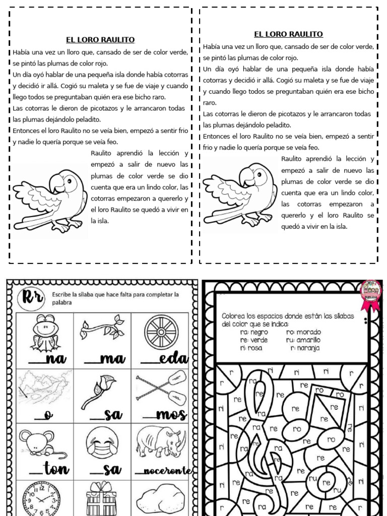 Letra R Ficha de Refuerzo | PDF