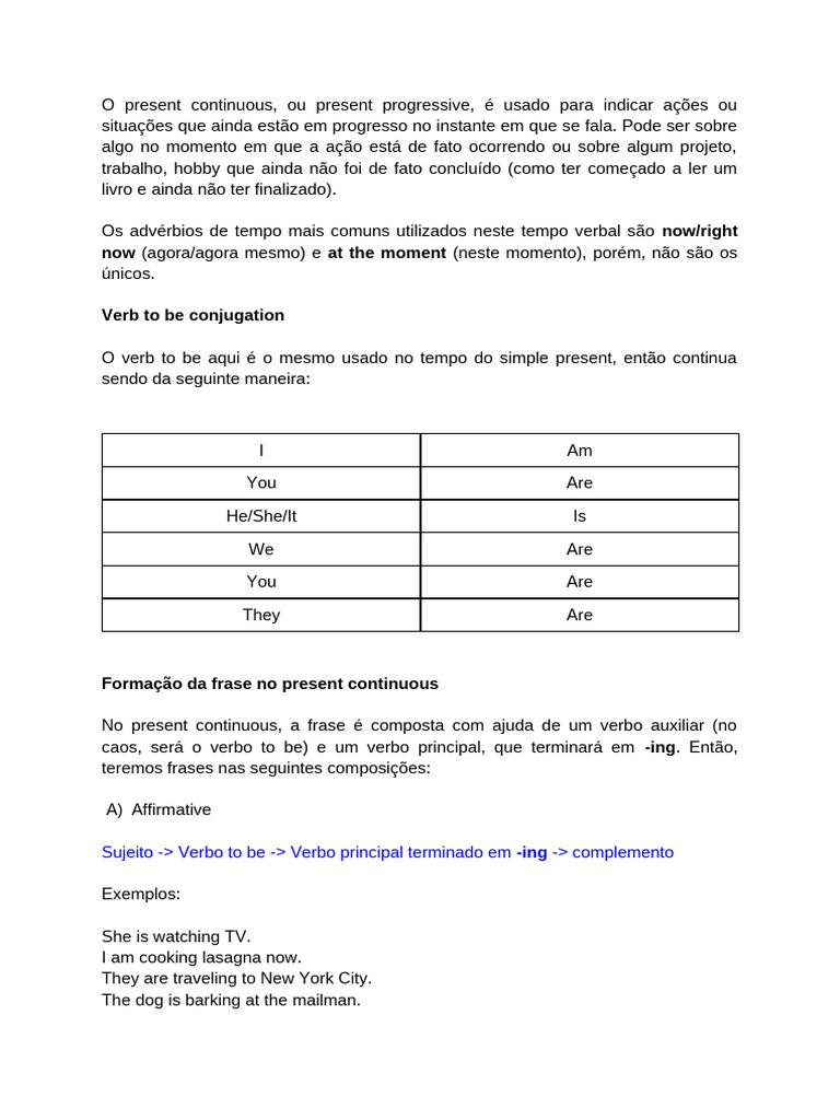 Present Continuous | PDF