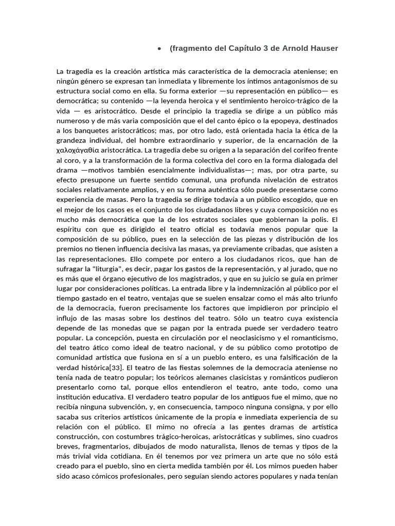 Fragmento Del Capítulo 3 de Arnold Hauser | PDF