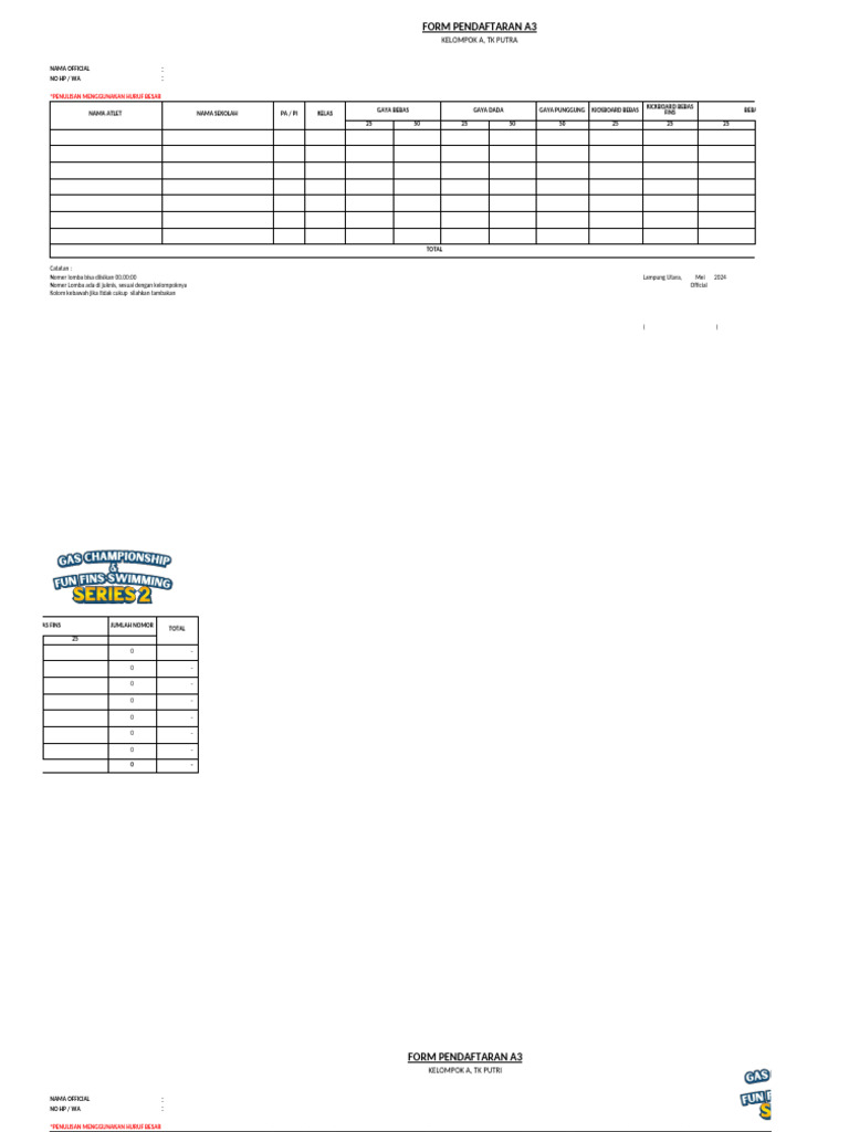 Lebaku Form A_3 Fun & Fins Swim Gas Series 2 | PDF