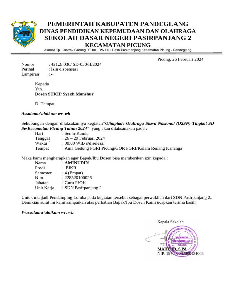 Surat Permohonan Izin Izin | PDF