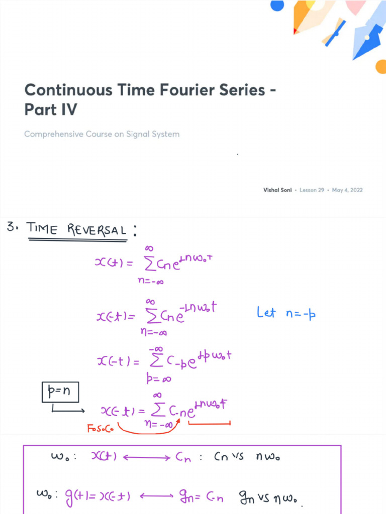 25.Continuous Time Fourier Series Part IV | PDF