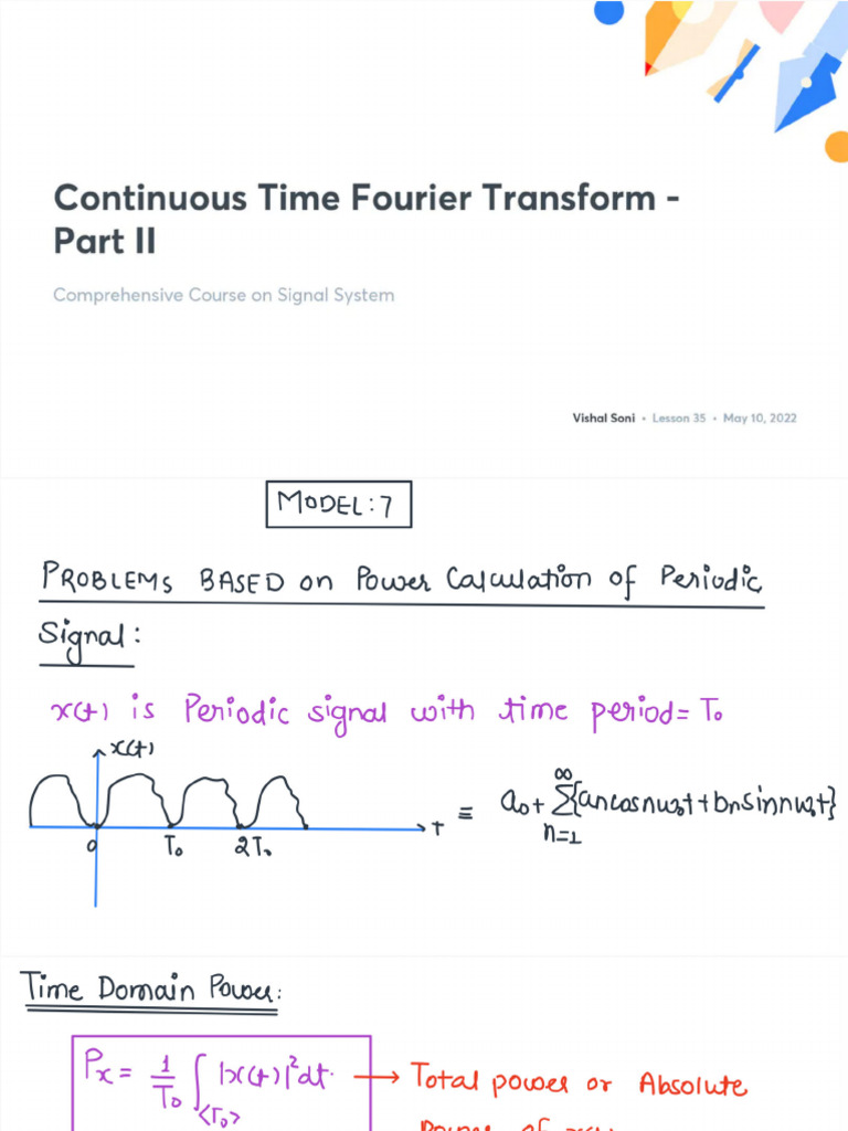 30.continuous Time Fourier Transform Part II With Anno | PDF