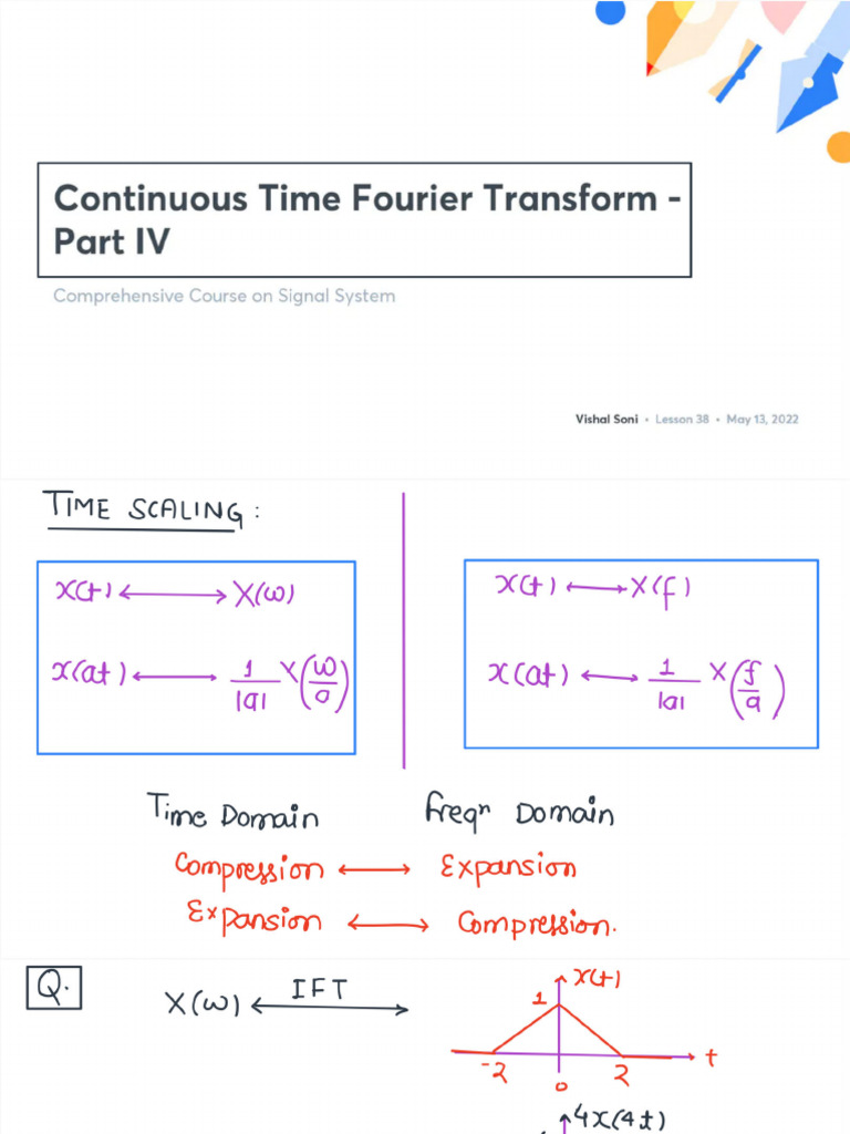 33.continuous Time Fourier Transform Part IV With Anno | PDF