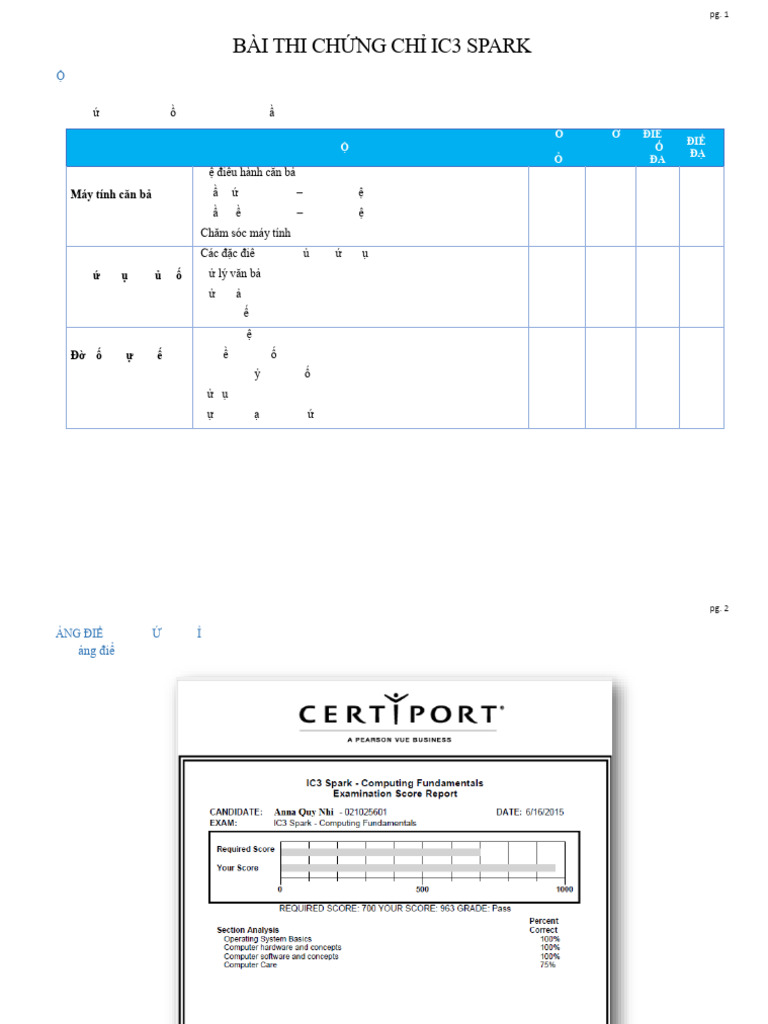 Hướng Dẫn Làm Bài Thi IC3 Spark | PDF