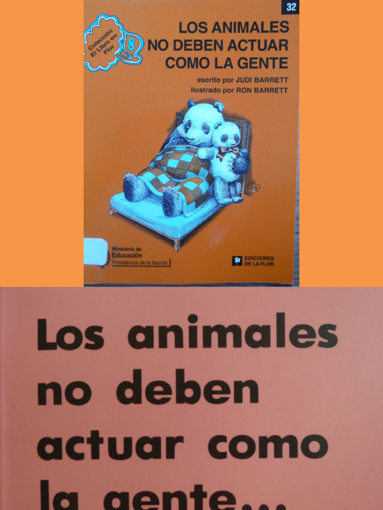 Los Animales No Deben Actuar Como Personas - Judi Barrett - Ron Barrett | PDF
