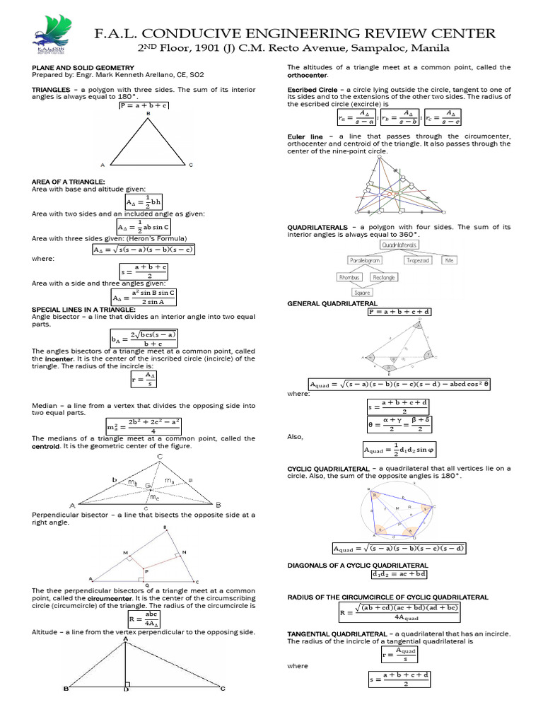 Plane and Solid Geometry | PDF