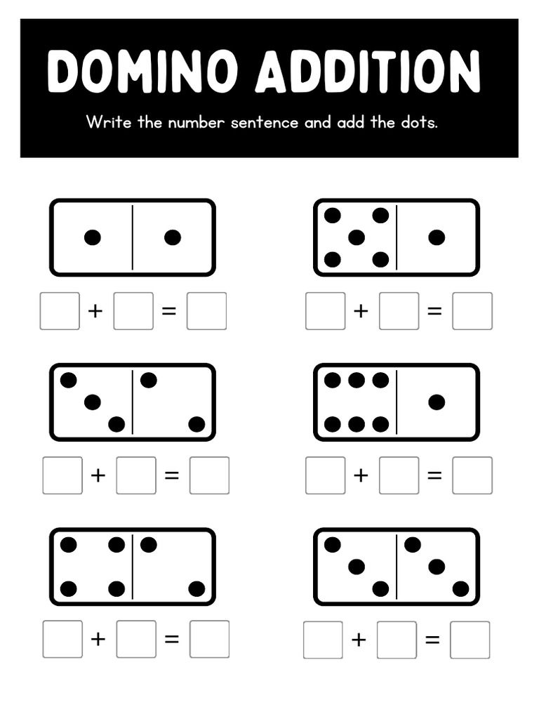 Domino Addition Worksheet | PDF
