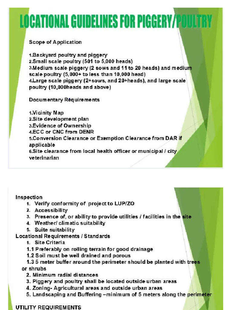 Dshud Zoning Reules and Regulations On Processing Locational Clearance For Piggery | PDF