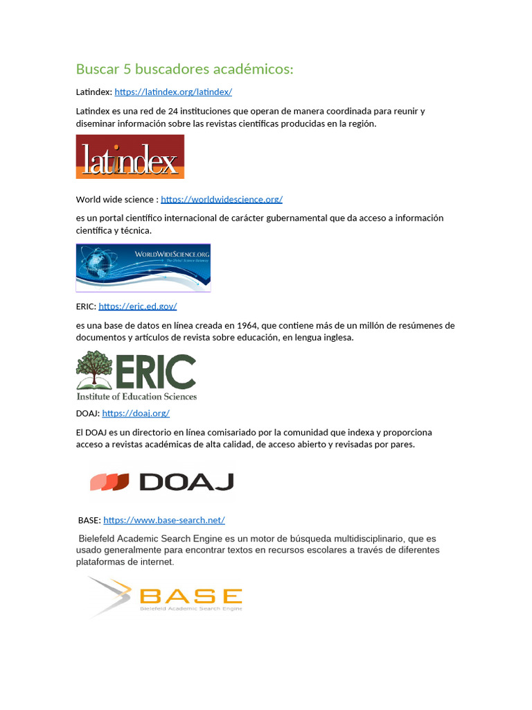 Buscadores Académicos y Repositorios | PDF