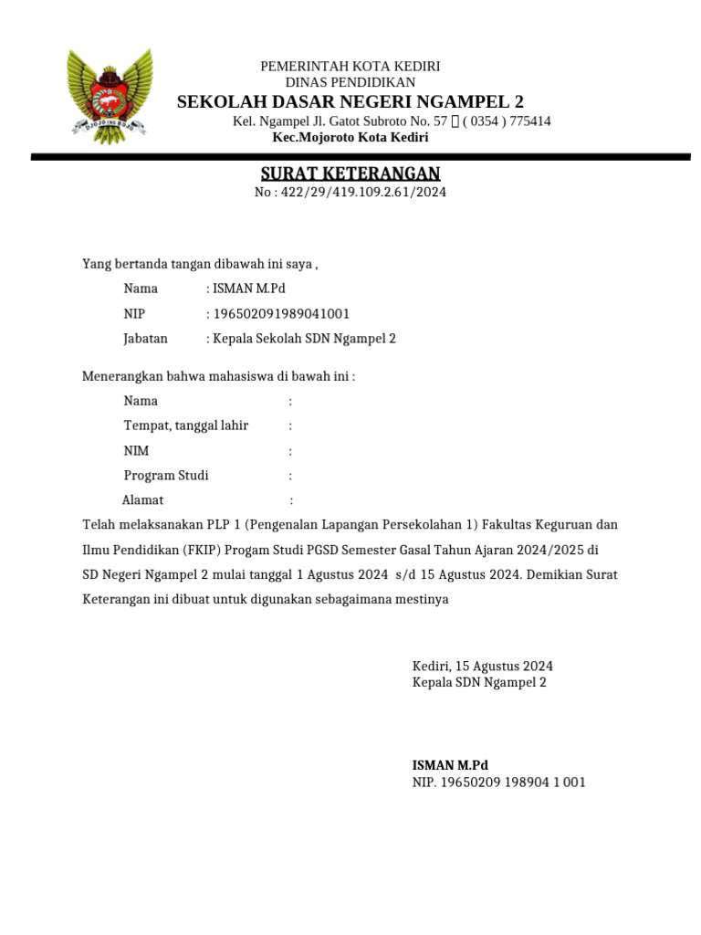 Surat Ket Observasi KPL 24 | PDF