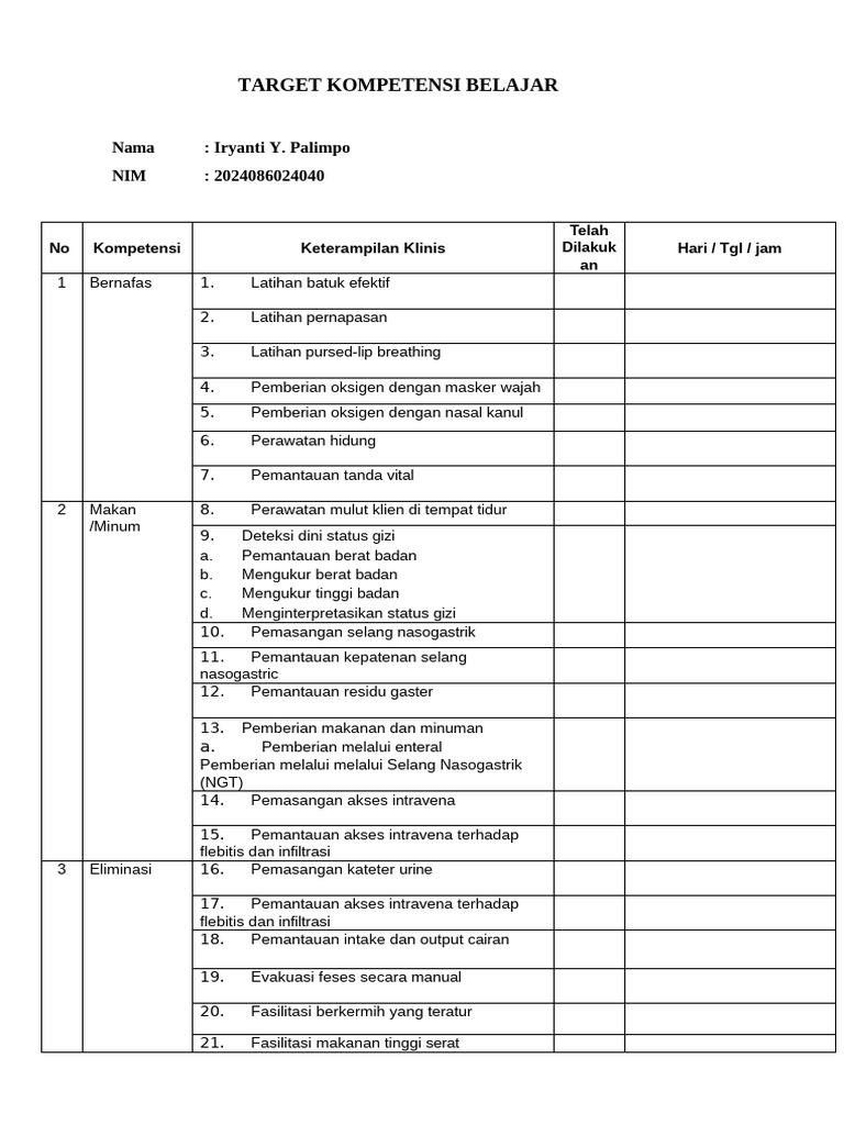 Target Kompetensi Belajar | PDF