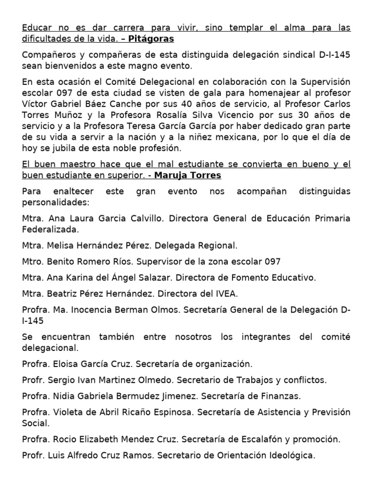 Programa Dia Del Maestro | PDF