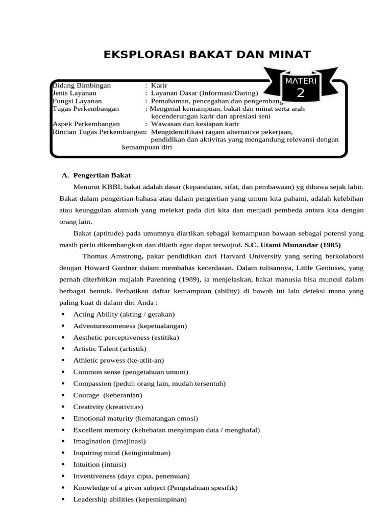 EXPLORASI BAKAT SECARA MANDIRI (Ganjil) | PDF