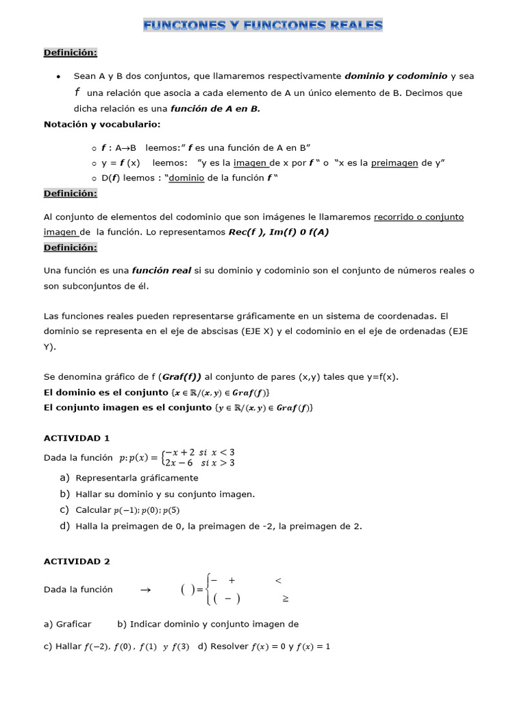 Funciones+reales | PDF