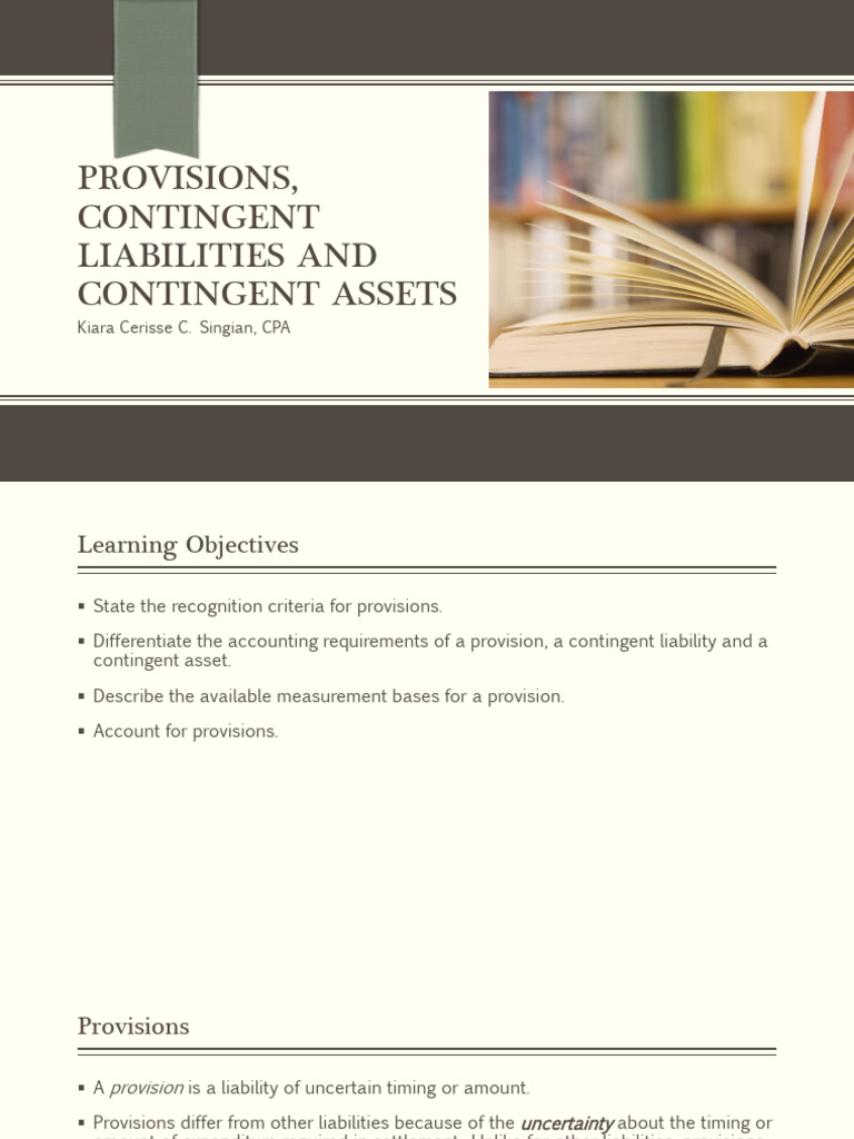 Provisions and Contingent Liabilities Explained | PDF | Lawsuit | Guarantee