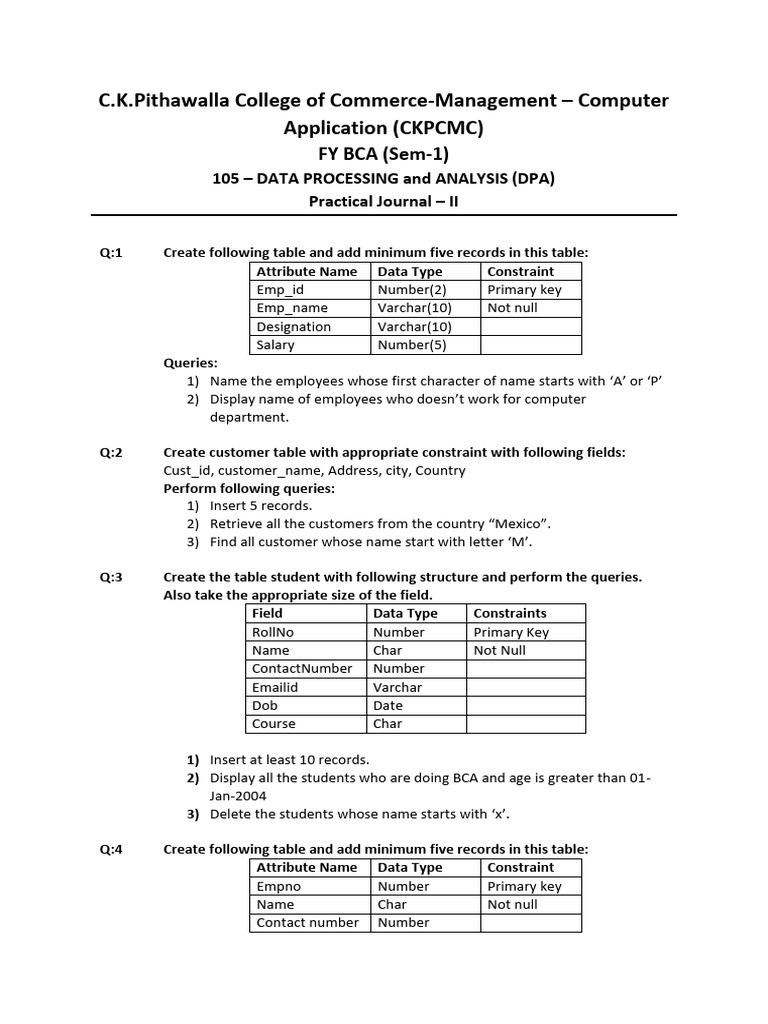 LM DPA Practical Journal 2 | PDF