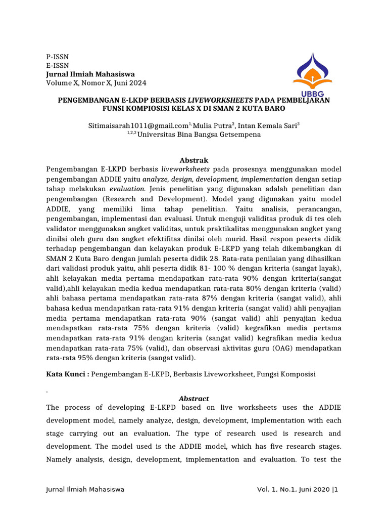 Template Artikel Untuk Jim | PDF