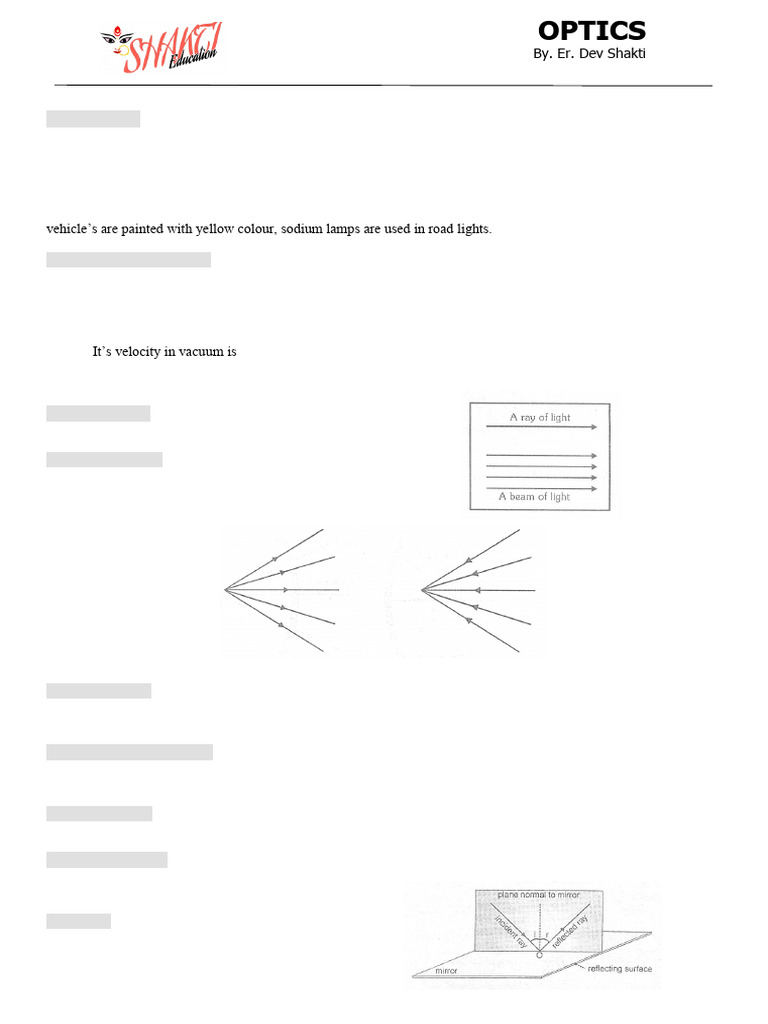 Optics | PDF | Mirror | Teaching Methods & Materials