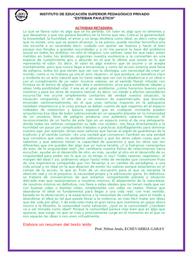 Ficha Motivadora | PDF