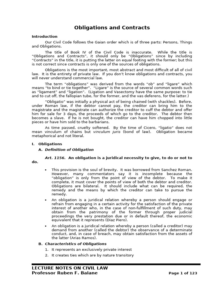 Notes On ObliCon by Prof Ruben Balane | PDF