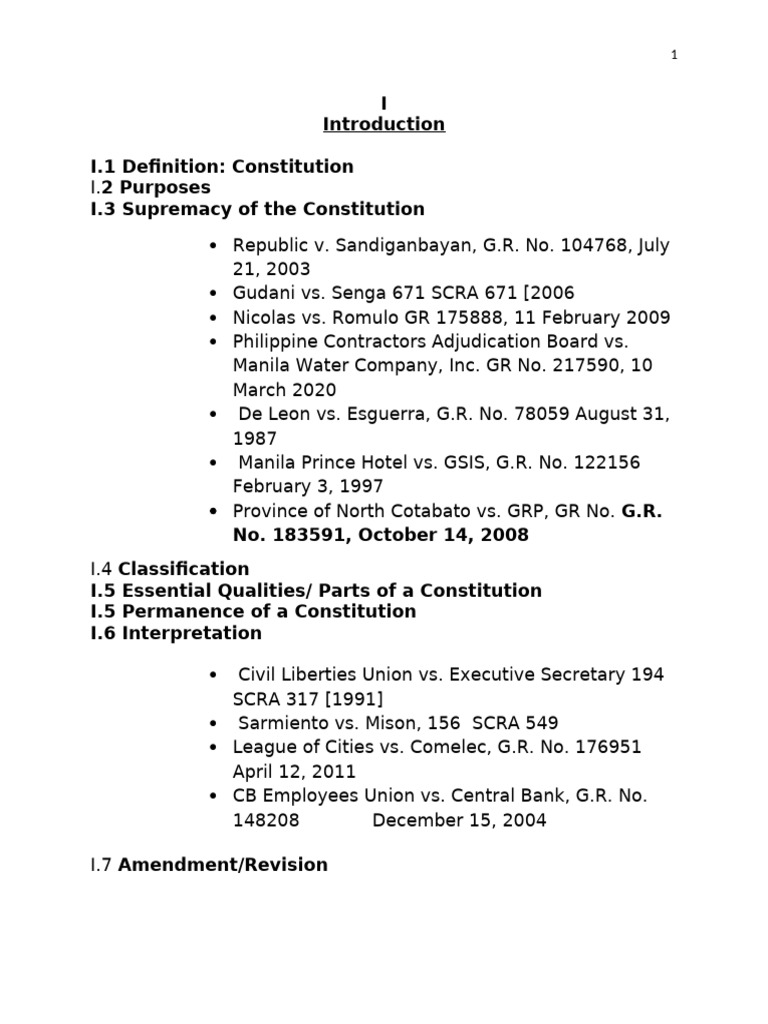 Consti 1 Outline 2024 1 August 2024 | PDF | Commission On Elections ...