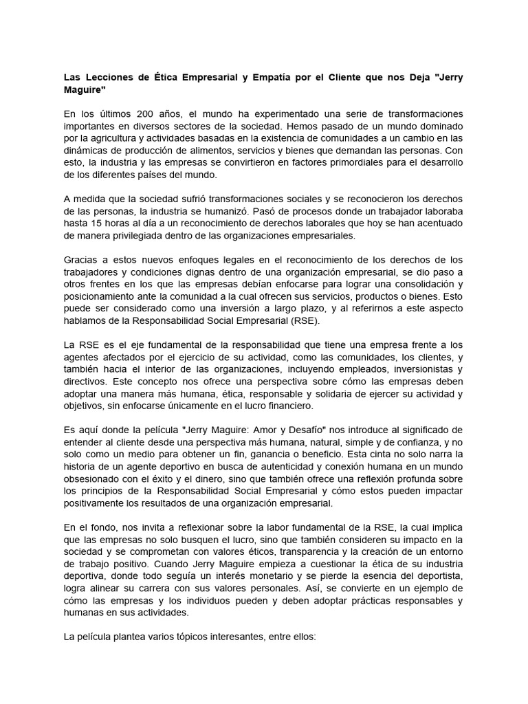 Etica Empresarial y RSE | PDF