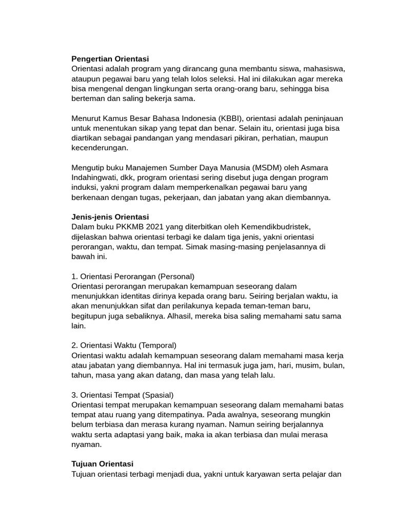 Orientasi | PDF