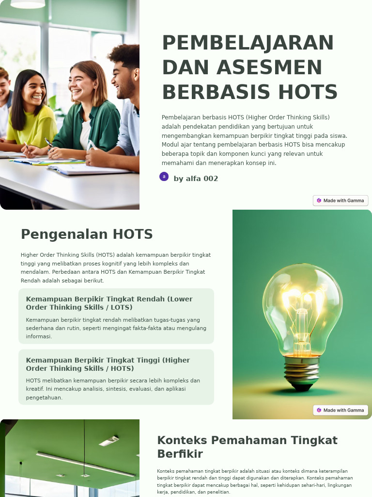 Pembelajaran Dan Asesmen Berbasis Hots | PDF