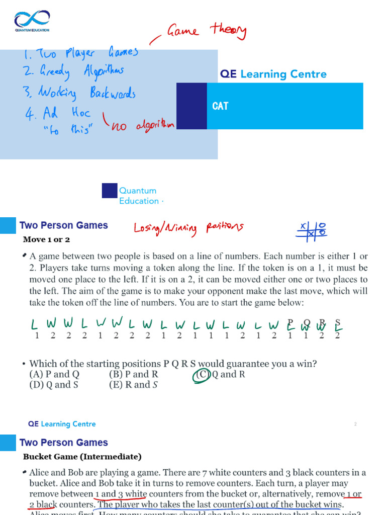 CAT Workshop (Other Algorithms) | PDF