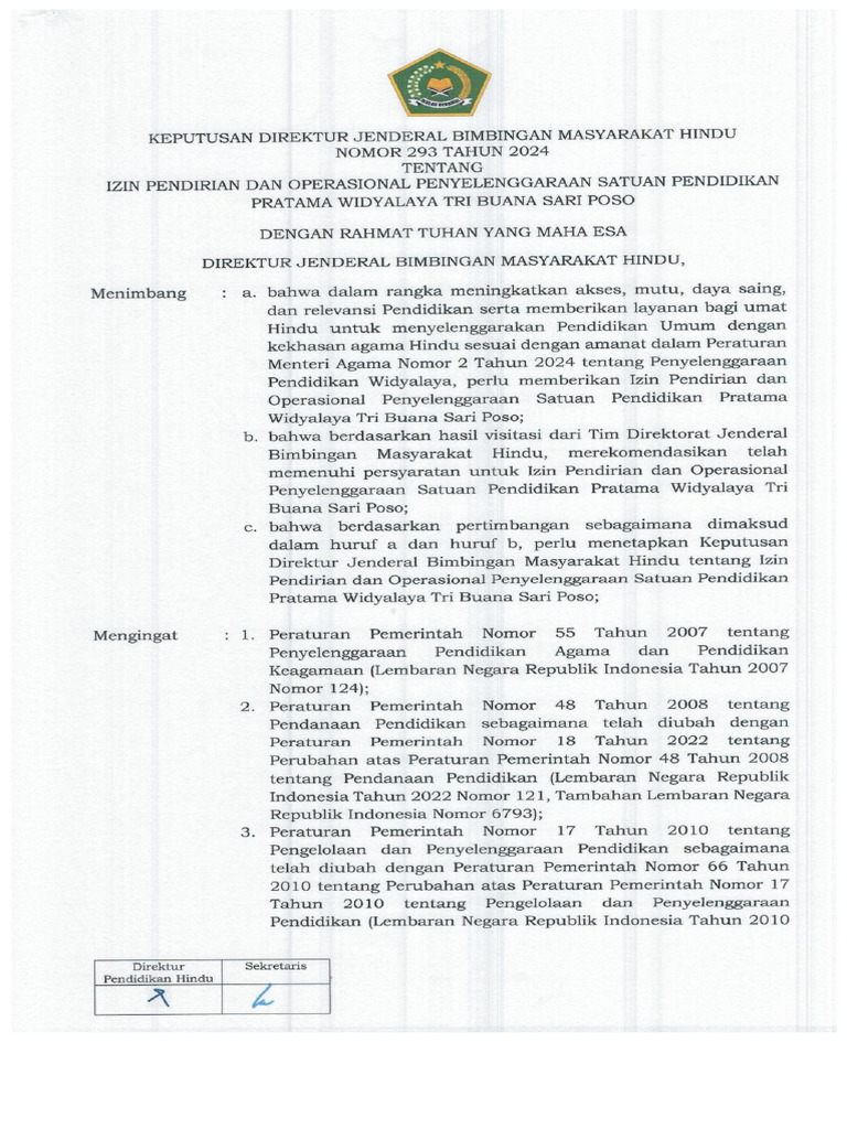 PWP - Tri Buana Sari Ijin Operasional Poso | PDF