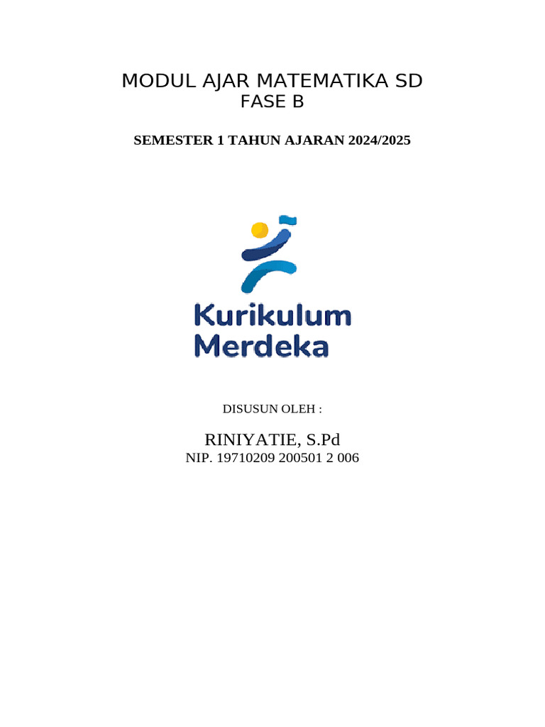 Modul Ajar Matematika - Nilai Tempat - Fase B | PDF