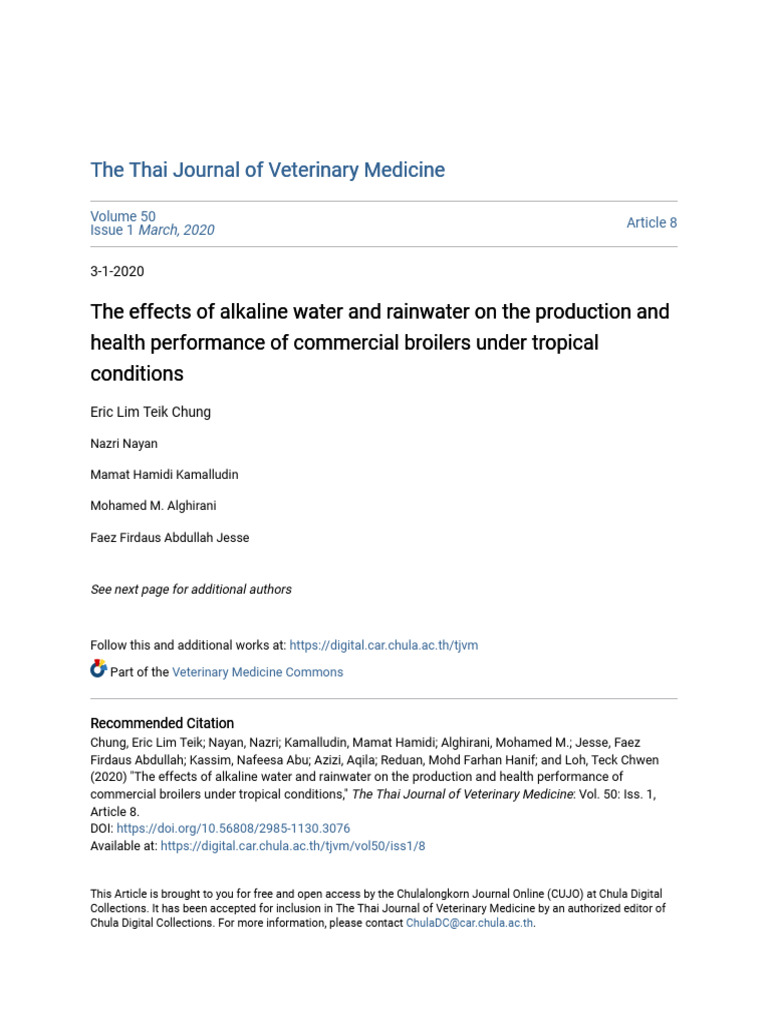 The Effects of Alkaline Water and Rainwater On The Production and | PDF ...