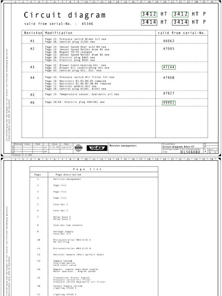 Wiring Diagram Hamm 3412 | PDF