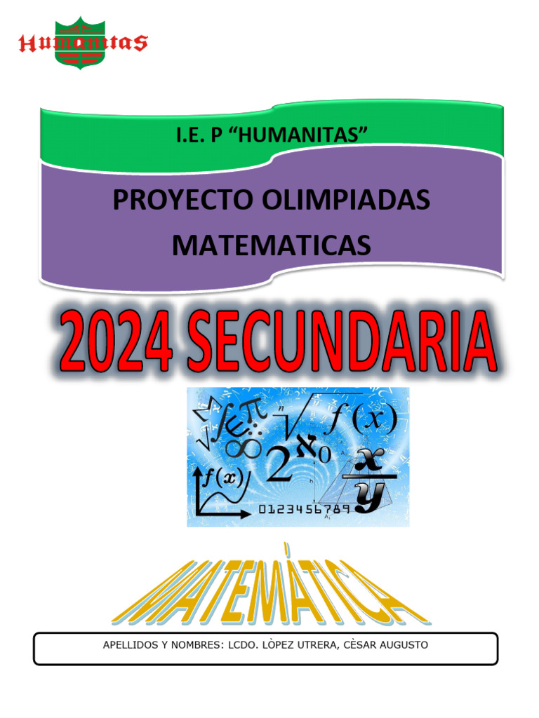 Proyecto Olimpiadas Matematicas | PDF