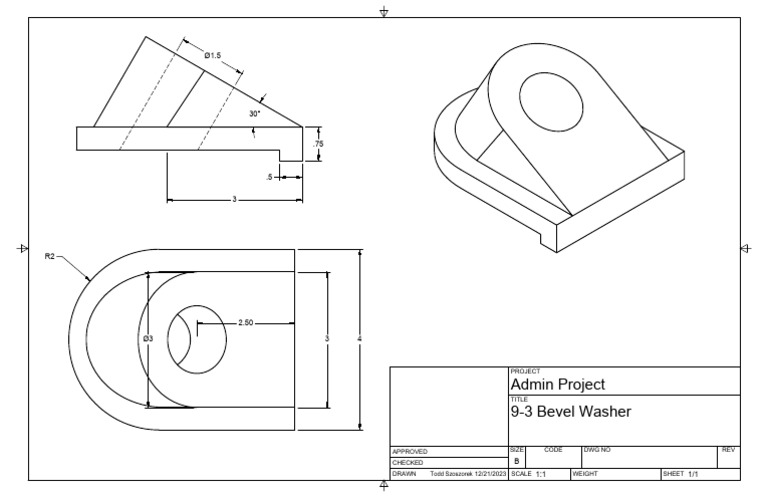 9-3 Bevel Washer Drawing v1 | PDF