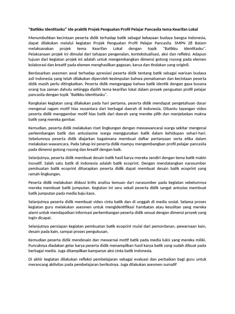 Batikku Identitasku | PDF