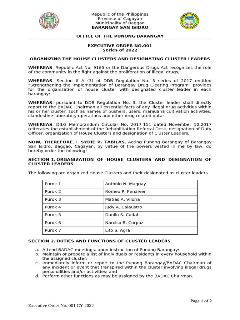 EO - BADAC House Clusters | PDF