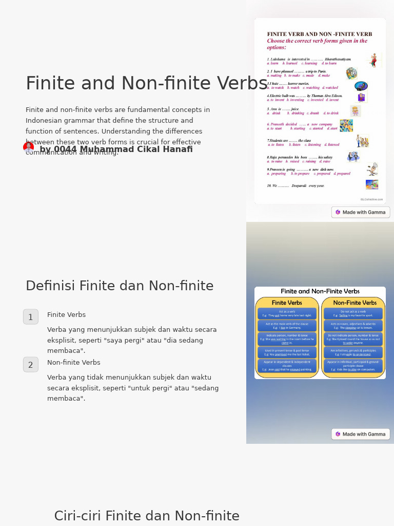 Finite and Non Finite Verbs | PDF