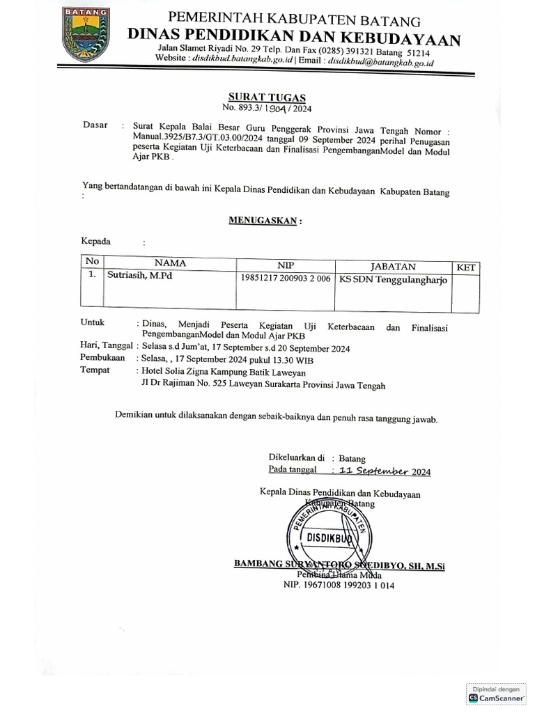 Surat Tugas Uji Keterbacaan Dan Finalisasi | PDF