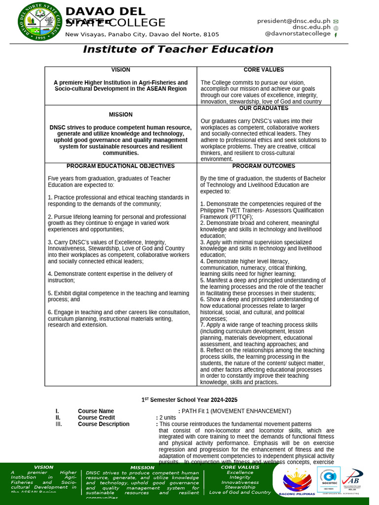 PATH FIT 1 Movement Enhancement | PDF