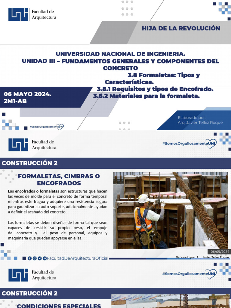Sesion 13 - Formaletas, Tipos y Caracteristicass - 06052024 | PDF
