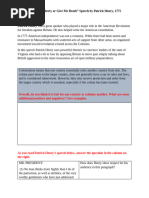 Analyzing Patrick Henry's Persuasive Rhetoric | PDF | Rhetoric | Argument
