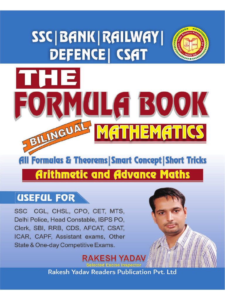 Formula Book MATHEMATICS by Rakesh Yadav Sir Hindi | PDF