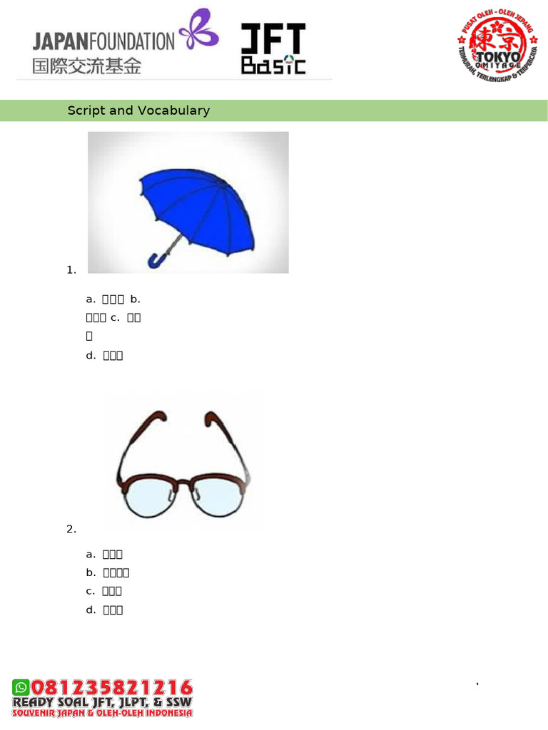 Soal JFT Basic Level Dasar 1 | PDF