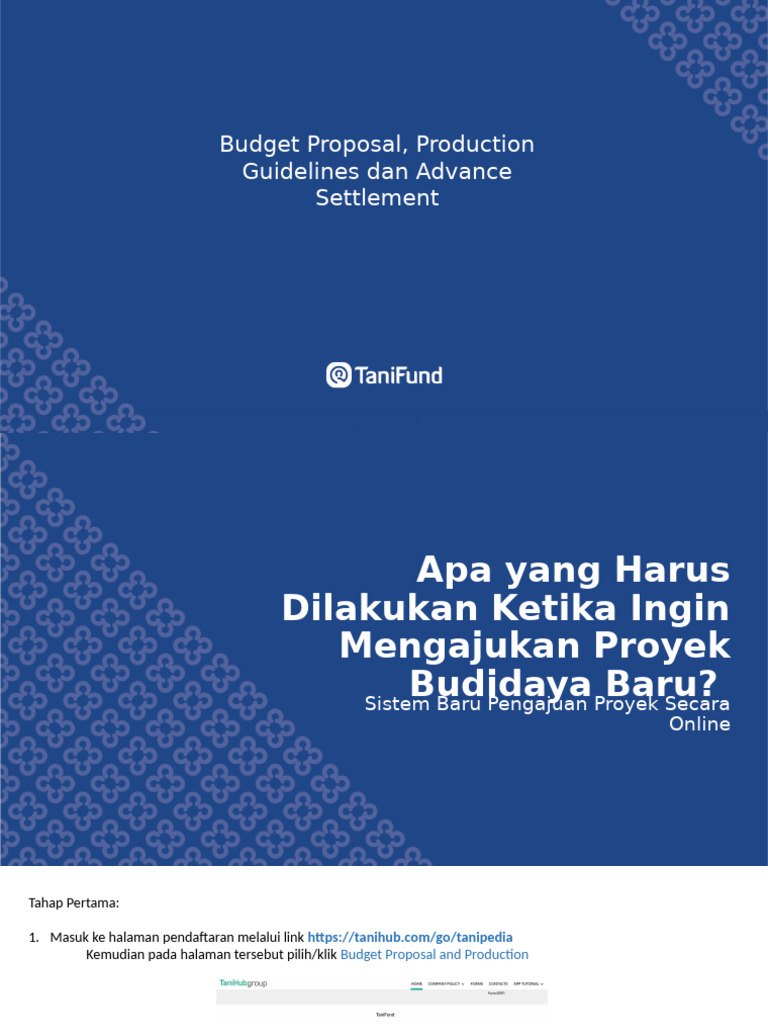 Panduan Pengajuan Proyek Budidaya | PDF | Finance & Money Management