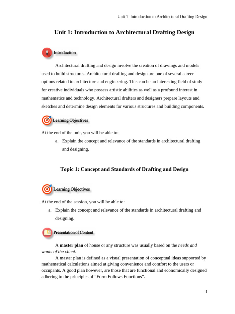 UNIT 1 ADT102 Introduction To Architectural Drafting Design | PDF