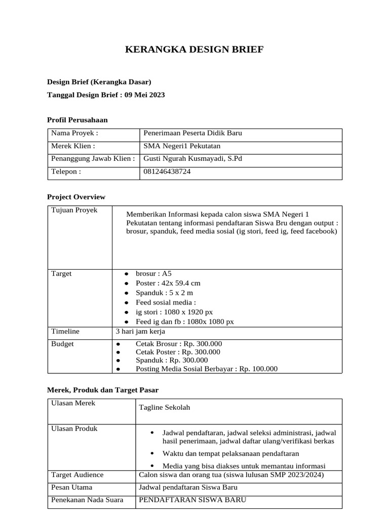 Template Design Brief_Ni Putu Ratna Mahartini | PDF