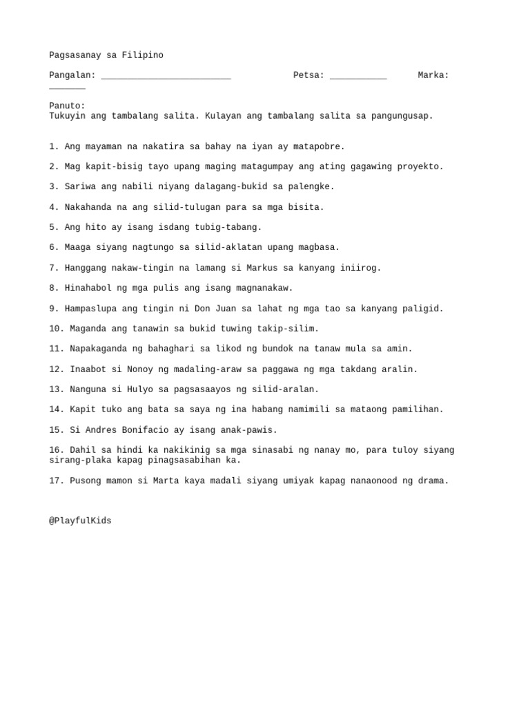 596227825-TAMBALANG-SALITA-WORKSHEETS | PDF